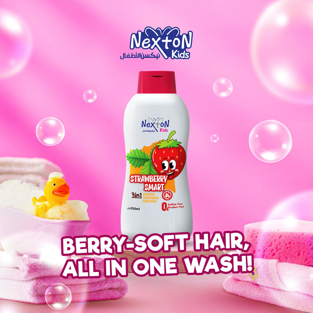 Nexton - 3 in 1 - Shampoo + Conditioner + Body Wash - Strawberry Smart ...