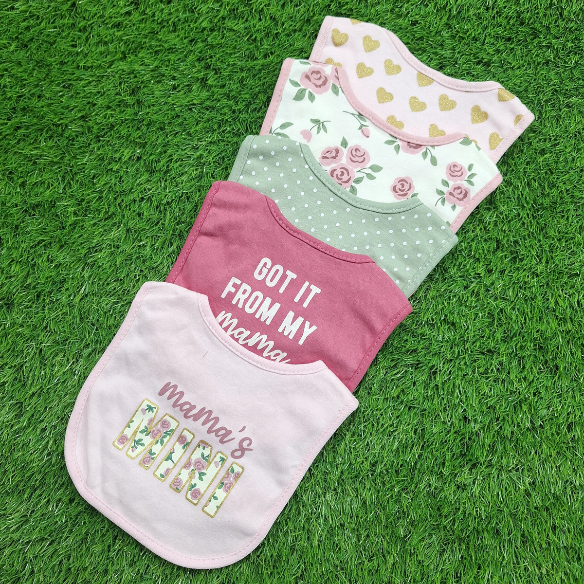 Aifeier - Pack of 5 Bibs - Girls - Theme 7– The Little Planet
